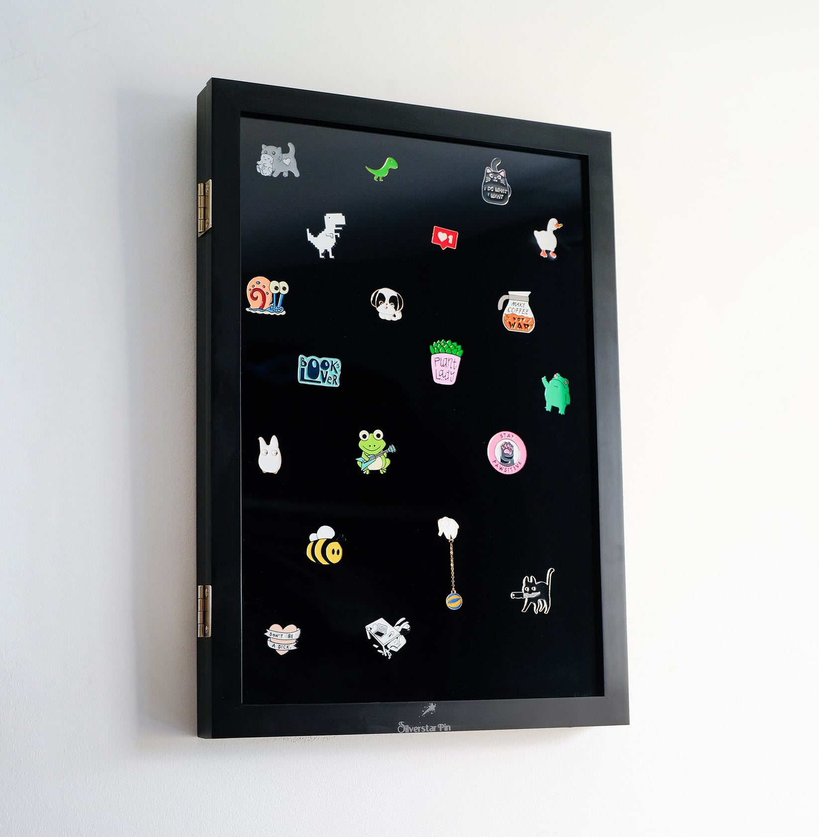 Enamel Pin Badge Collection Case, Wall-Mountable Shadow Box Display ...